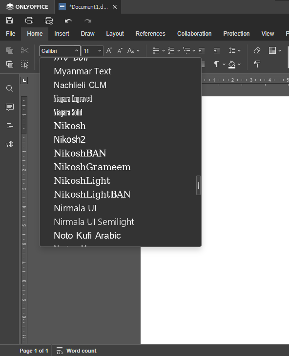 Preview for non-English font in font selector · Issue #1371 · ONLYOFFICE/DesktopEditors · GitHub