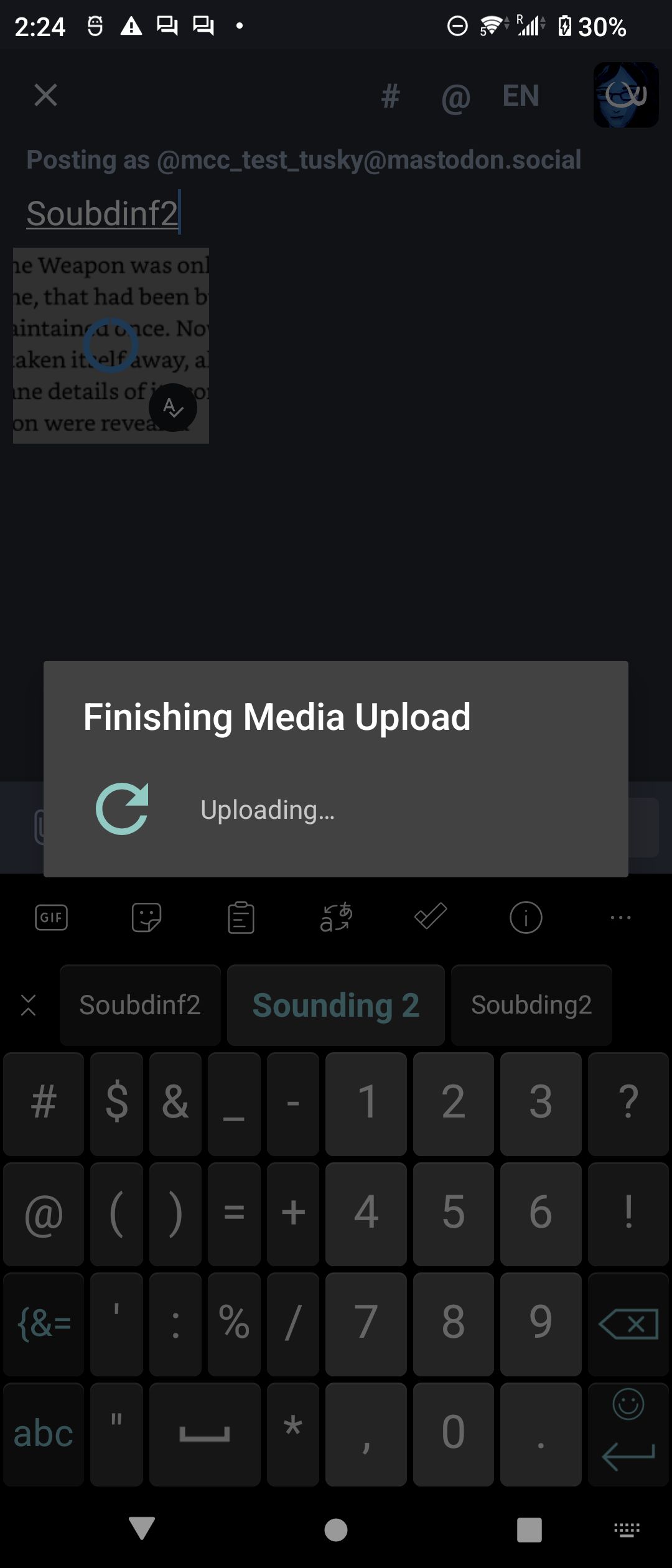 If posting with an image takes a long time, the post+image can be lost with user not informed ...
