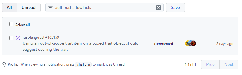 Cannot filter notifications/issues by author:dependabot. Bug? Or am I doing something wrong ...