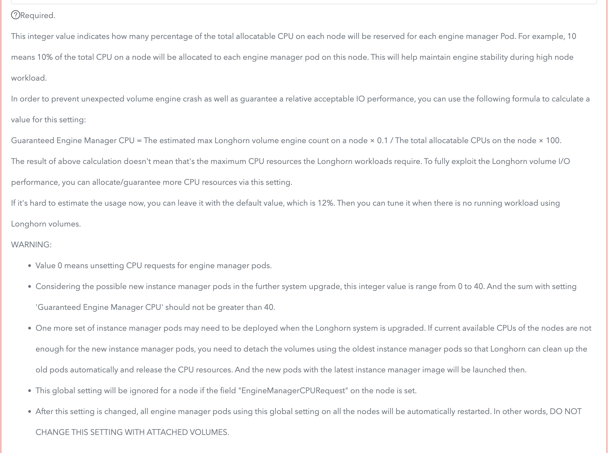 [IMPROVEMENT] Fix Guaranteed Engine Manager CPU recommendation forumula in UI · Issue #5338 ...