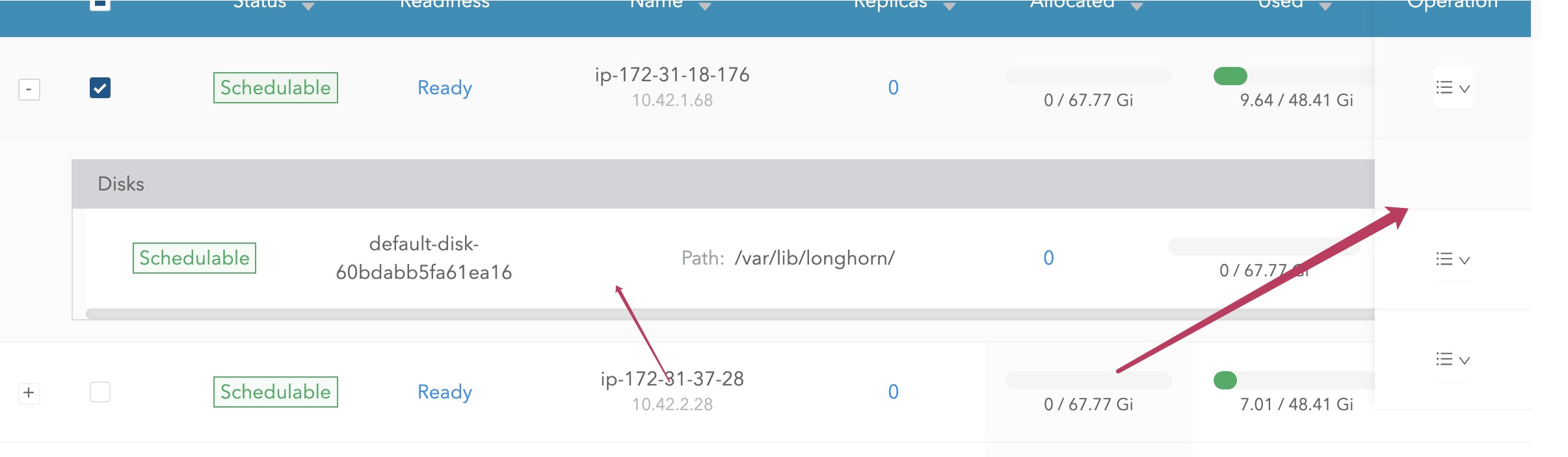 [BUG] UI - The 'operation column' is not fixed in the Node page · Issue #1770 · longhorn ...