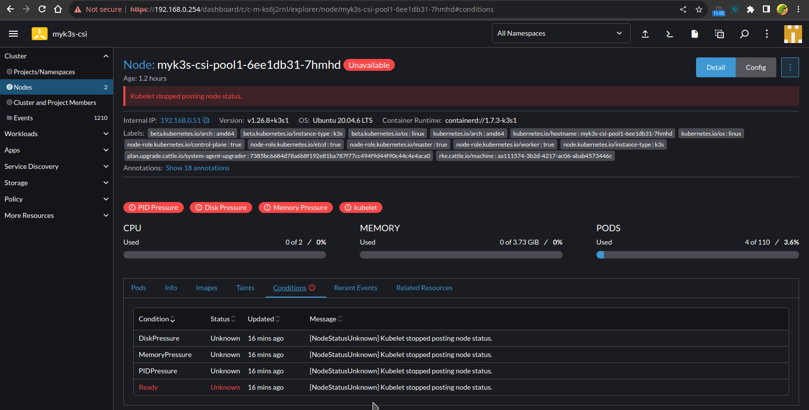 [BUG] After scale down RKE2/K3s cluster, the deleting node is not dropped and shows "Reconciling ...