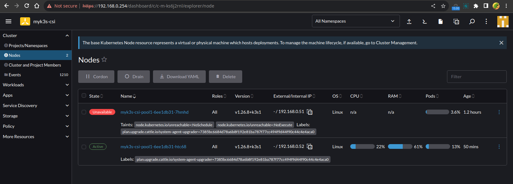 [BUG] After scale down RKE2/K3s cluster, the deleting node is not dropped and shows "Reconciling ...