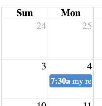 Recurring Events & RRULE - Displaying Time when allDay is true · Issue #4576 · fullcalendar ...