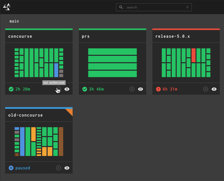 Pipeline pause/play icons should be disabled if you don't have the ability to pause/play that ...