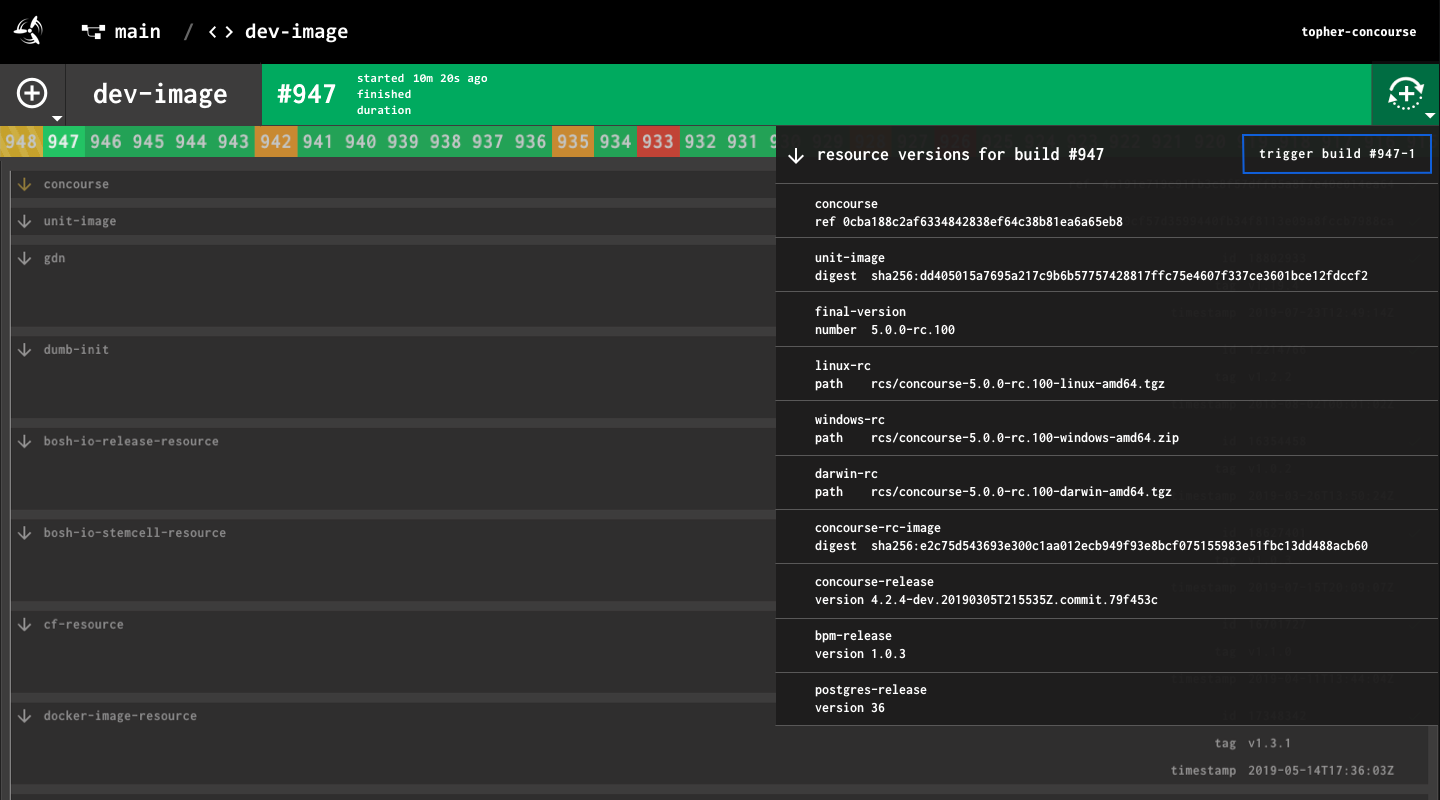 UX: show what versions would be used for a trigger and a rerun · Issue #4223 · concourse ...