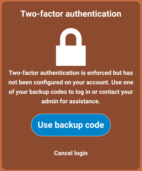 Unable To Login Due To Invalid Qr Code When Totp Is Disabled Enforced And Backup Codes Exist