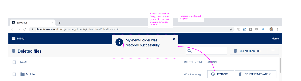 Trashbin page design improvements · Issue #2262 · owncloud/web · GitHub