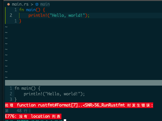 Rustfmt No Location List · Issue 22053 · Neovimneovim · Github