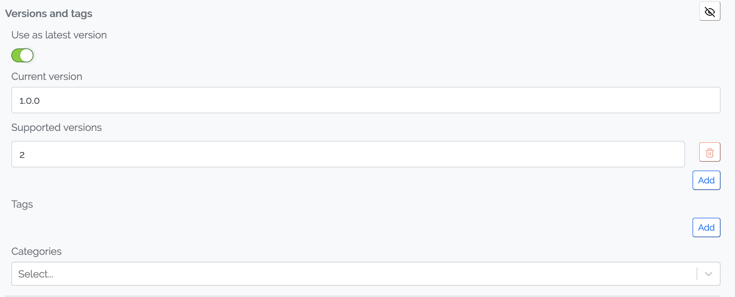 When adding an empty tag or an empty supported version, all the other ones are deleted even ...