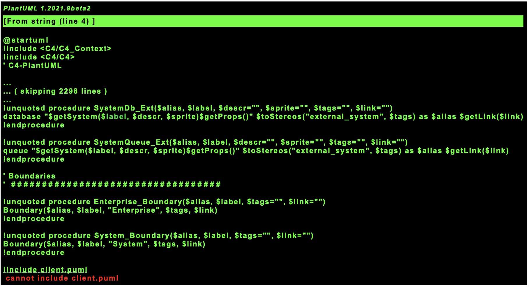 Cannot include local file · Issue #171 · plantuml-stdlib/C4-PlantUML · GitHub