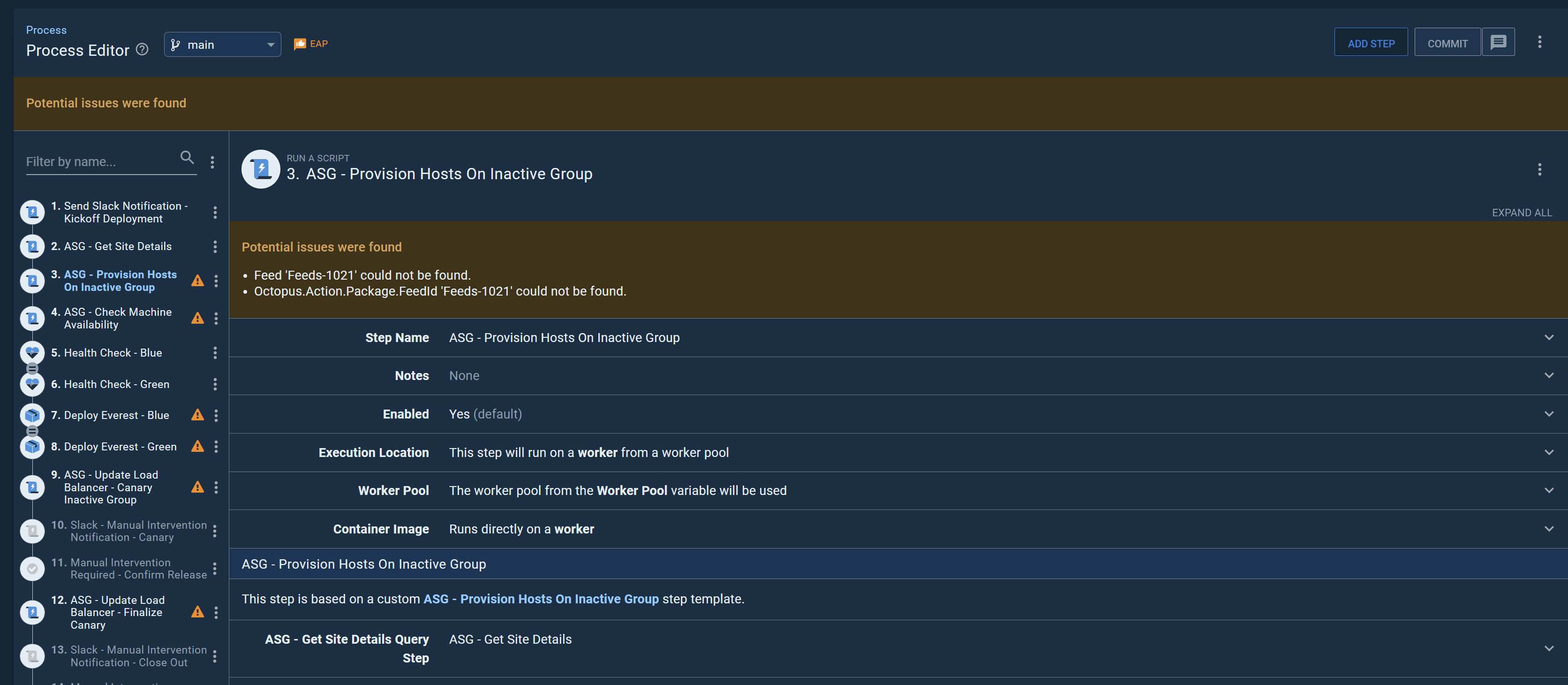 Step using Nuget feed no longer functions correctly after conversion to version controlled ...