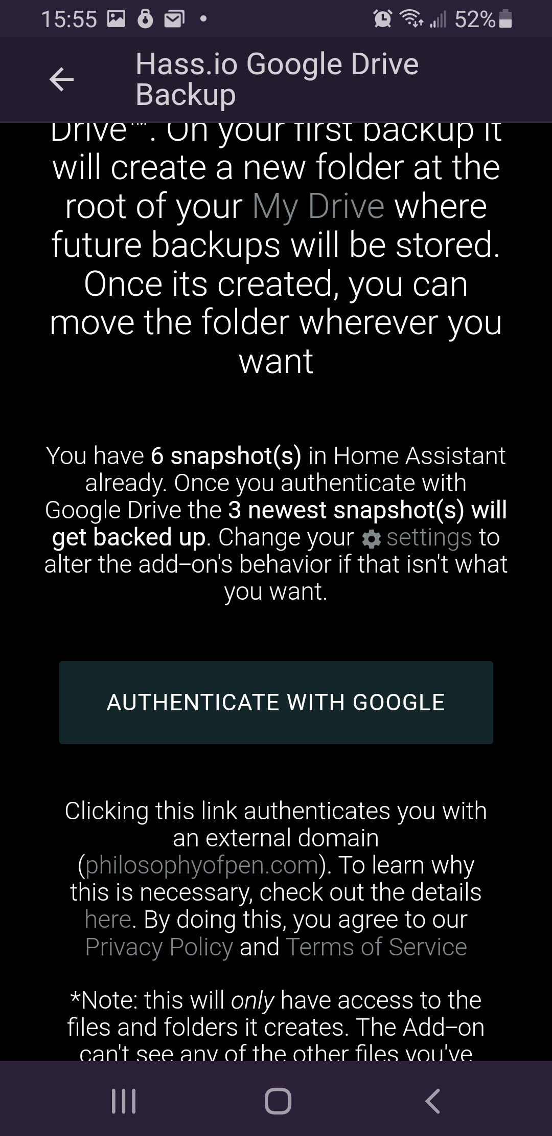 Google Authorization Error · Issue #644 · sabeechen/hassio-google-drive-backup · GitHub