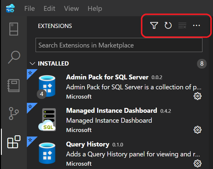 Servers area: Toolbar icons invisible in dark theme · Issue #17385 · microsoft/azuredatastudio ...