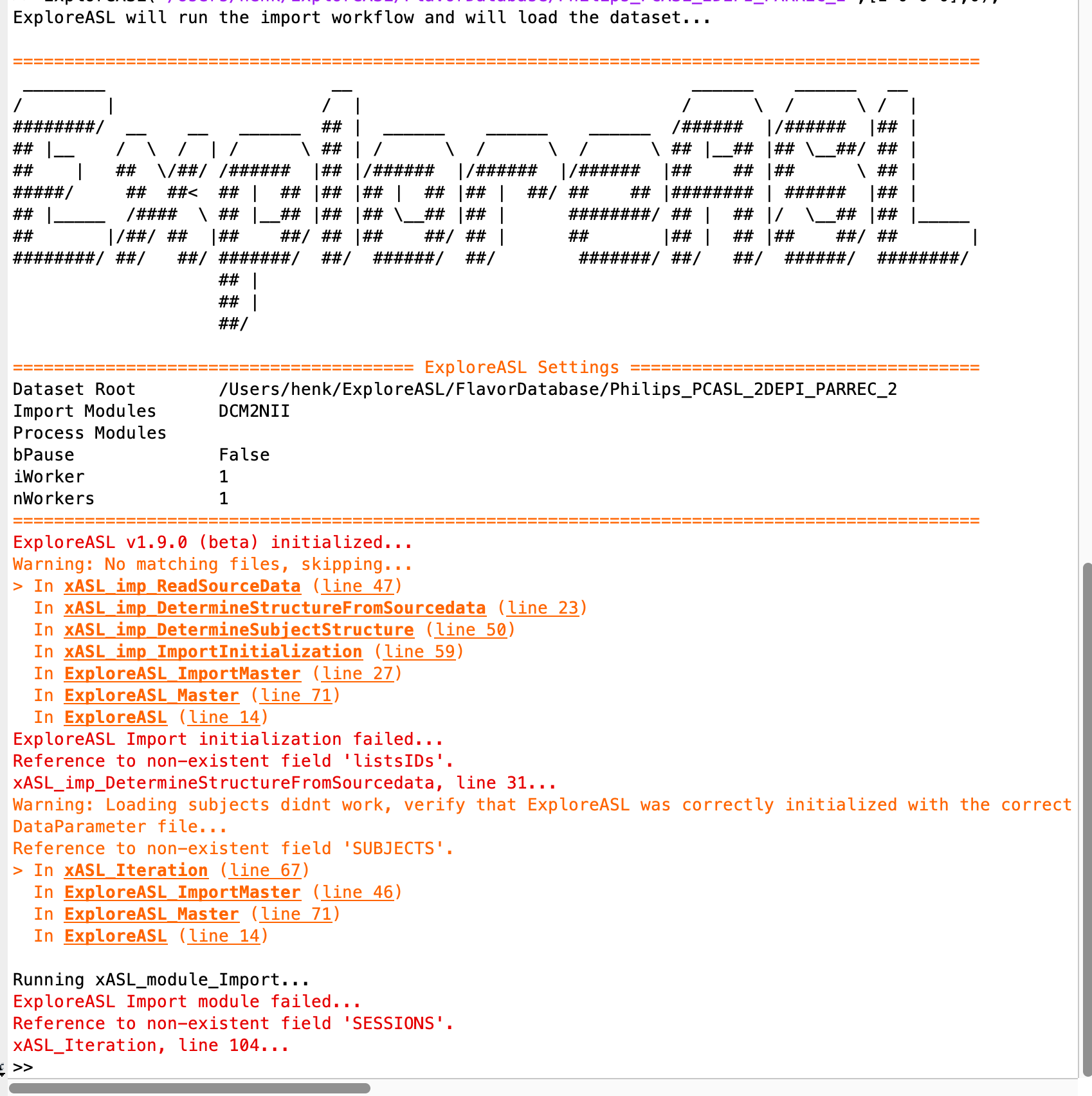 Import continues with incorrect input · Issue #929 · ExploreASL/ExploreASL · GitHub