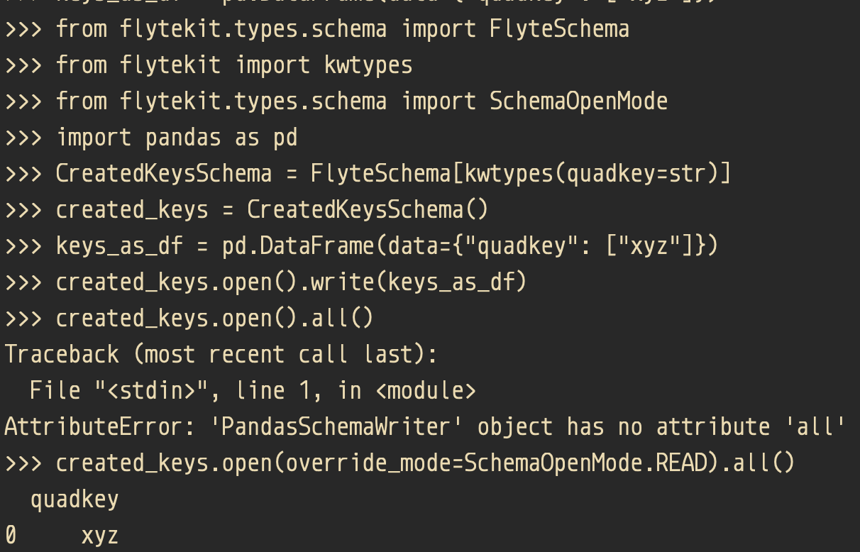 [BUG] [flytekit] Trying to read from Typed Columns in a Typed Schema results in an ...