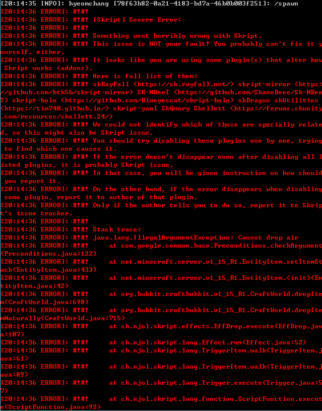 Dropping air throws error · Issue #2812 · SkriptLang/Skript · GitHub