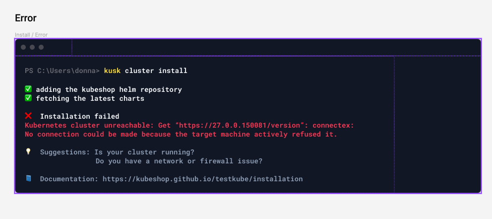 CLI Help: Add Getting Started to end of kusk install · Issue #670 · kubeshop/kusk-gateway · GitHub