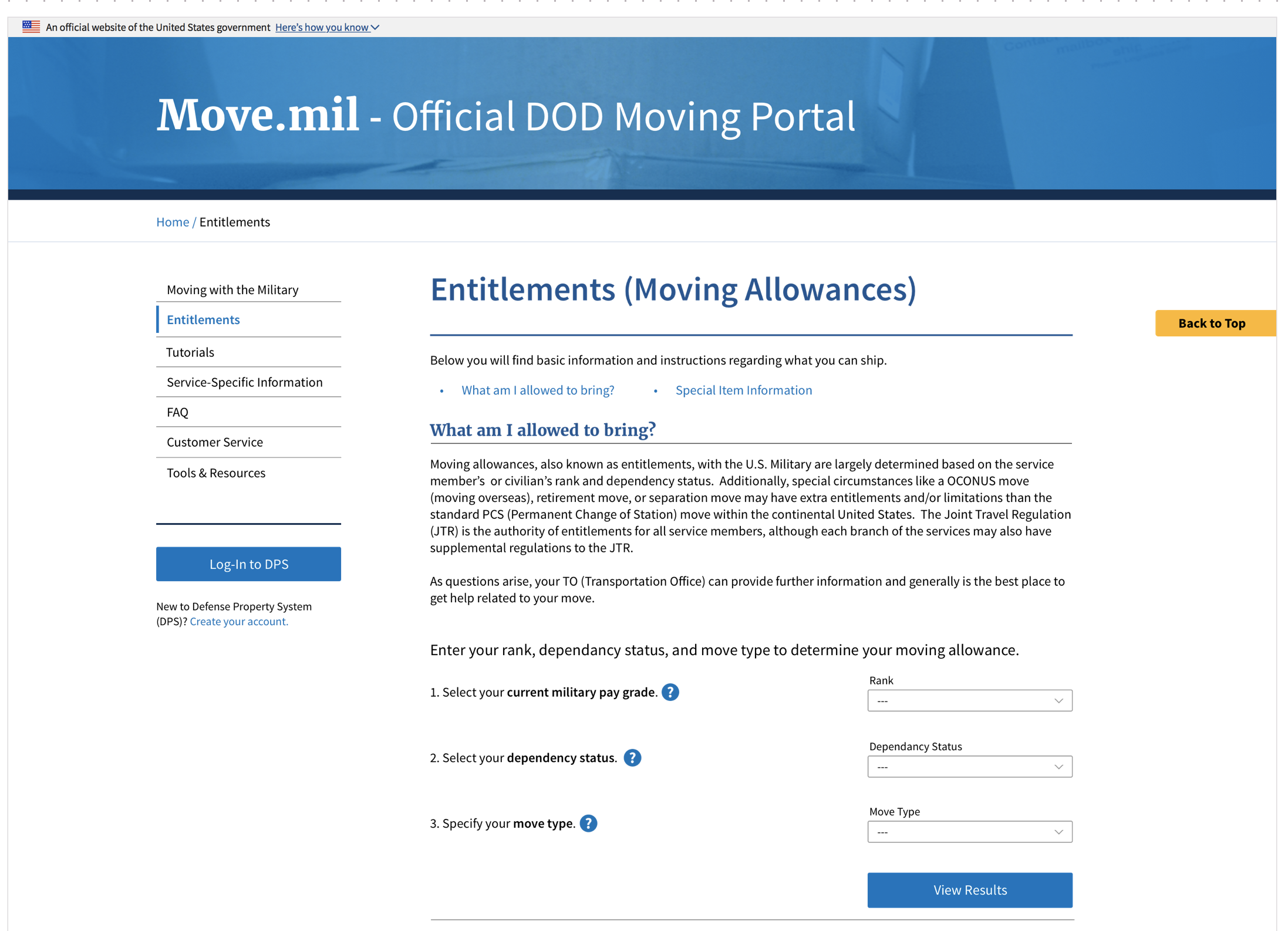 Entitlements page: "Return to Top" navigation · Issue #78 ...