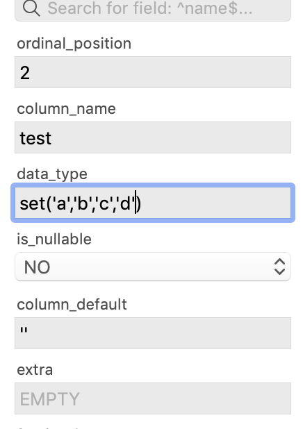 Default value on SET() includes apostrophes; error on saving · Issue #970 · TablePlus/TablePlus ...