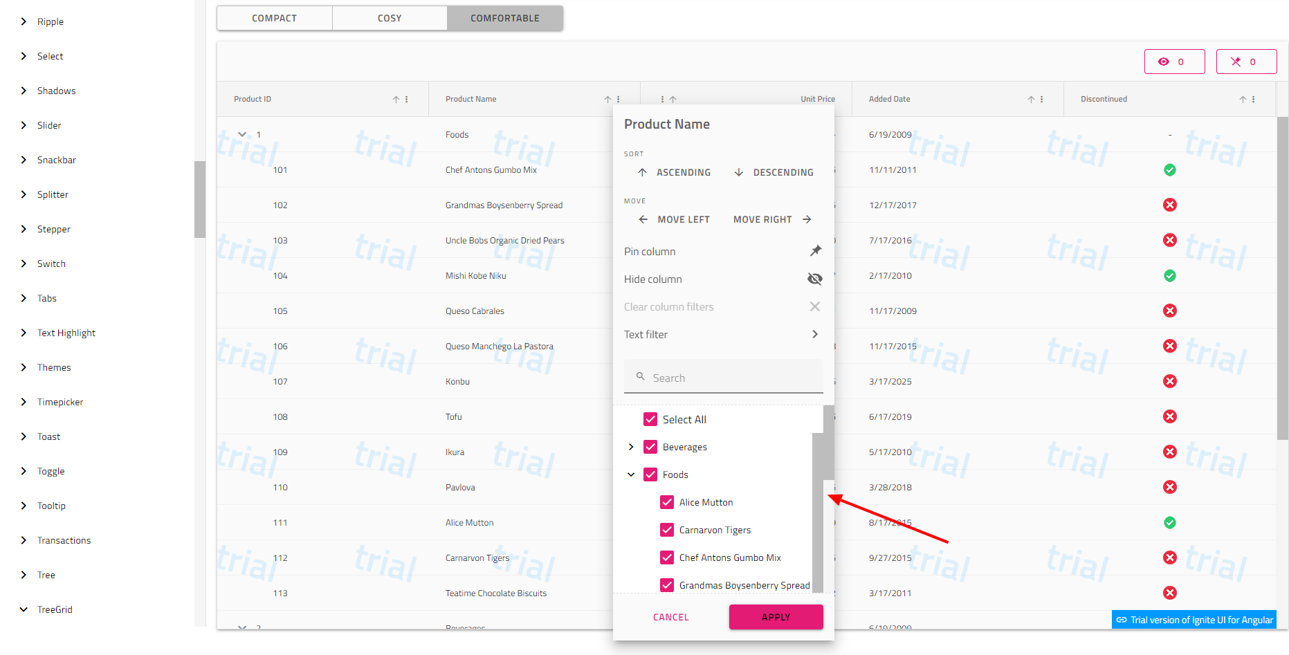 Redundant Scrollbar Is Displayed In Filtering Dialog · Issue 12526 · Igniteuiigniteui Angular 3176