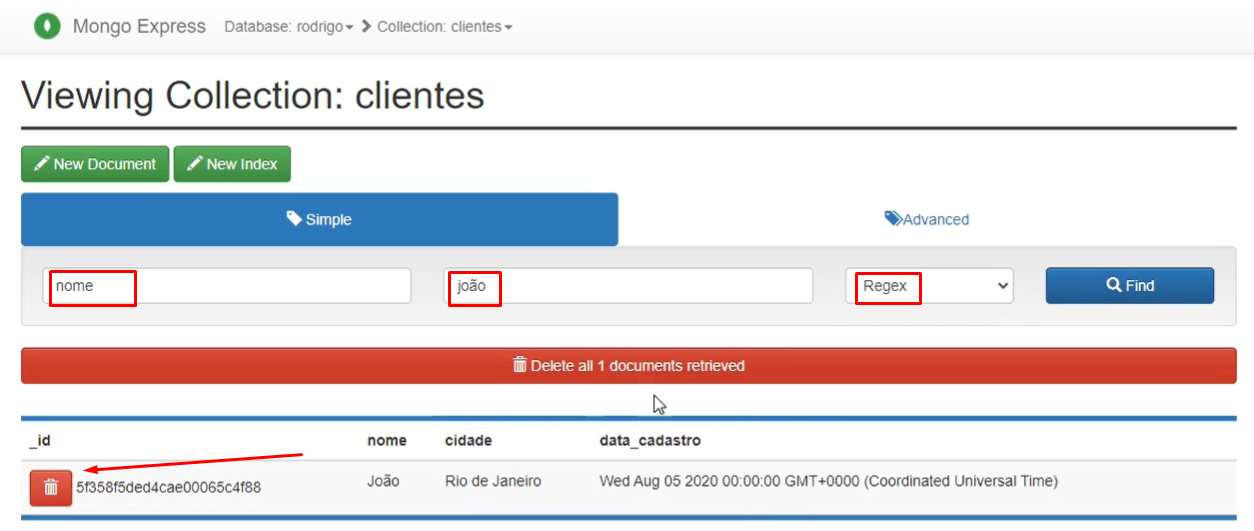 Exercícios - CRUD através do Mongo Express · Issue #21 · lssdeveloper/mongodb-basico · GitHub