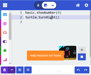 No help for turtle in Python & JS when right-click · Issue #3140 · microsoft/pxt-microbit · GitHub