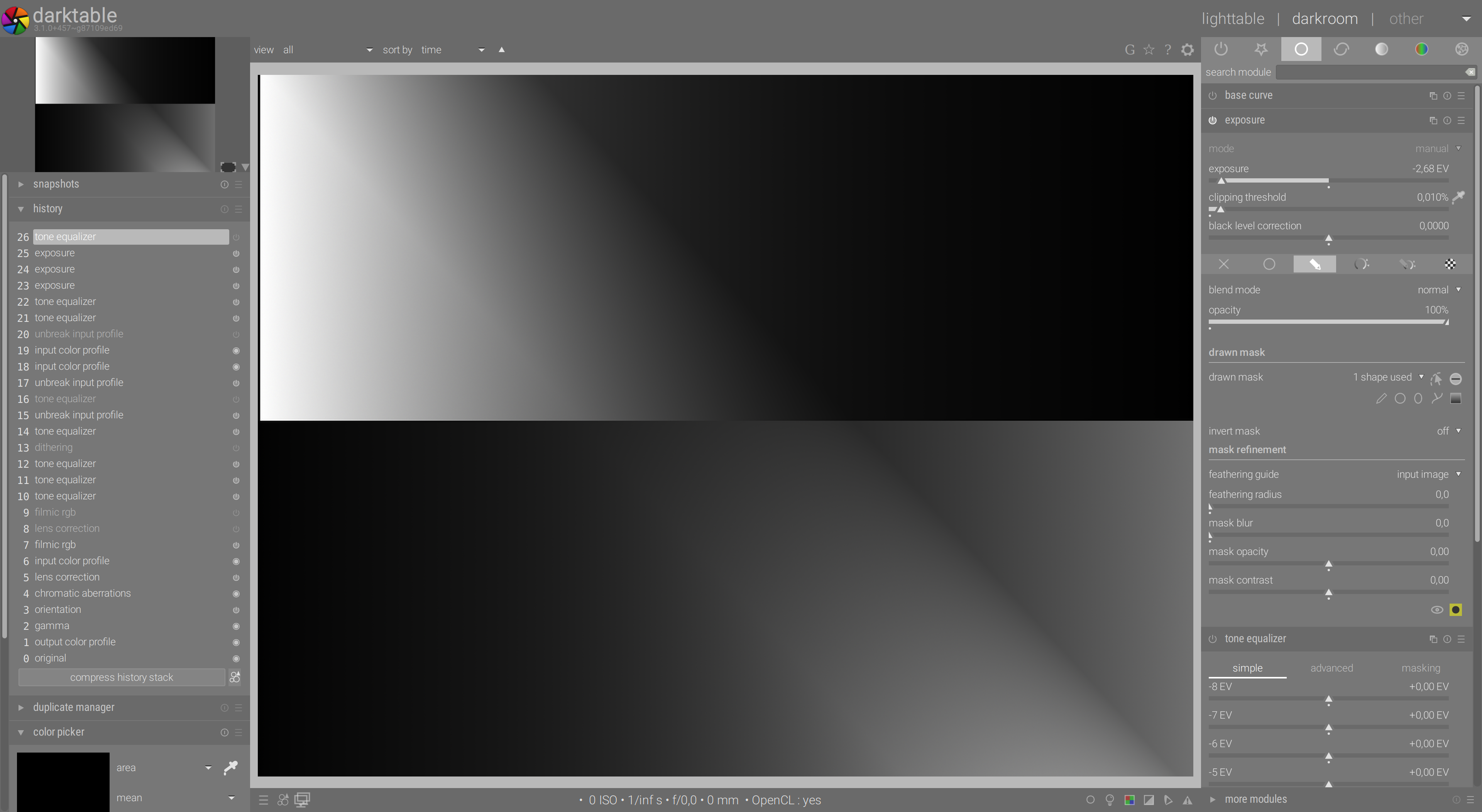 DT 3: Strange hard edge on gradient mask · Issue #4145 · darktable-org ...