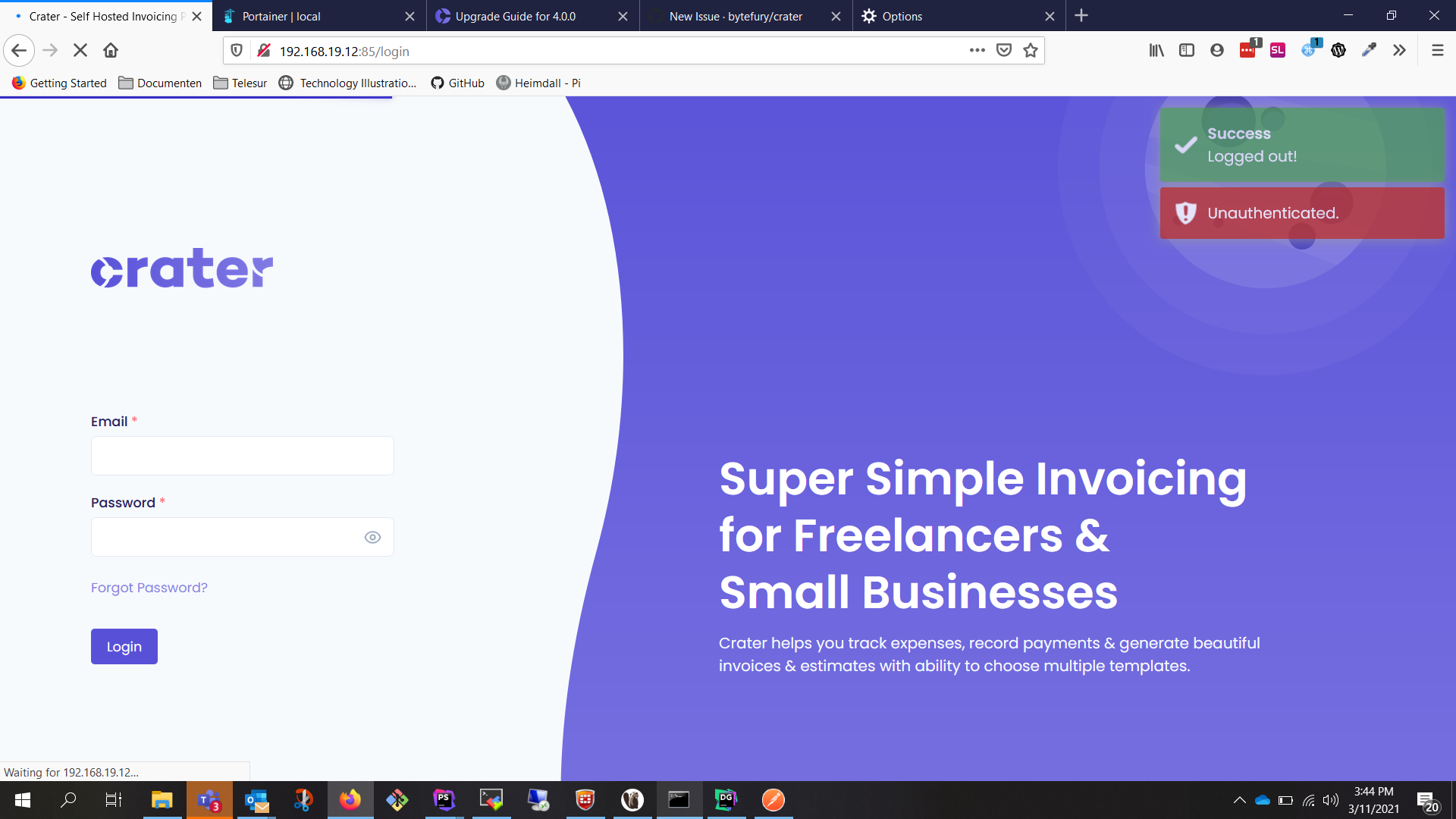 Unable to complete setup · Issue #412 · crater-invoice-inc/crater · GitHub