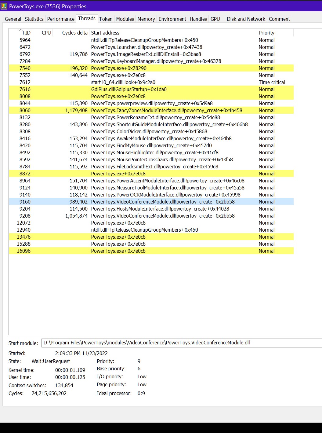 Unneeded CPU cycles being taken with disabled items · Issue #22286 · microsoft/PowerToys · GitHub