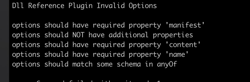 dllReferencePlugin Invalid Options · Issue #10004 · webpack/webpack · GitHub