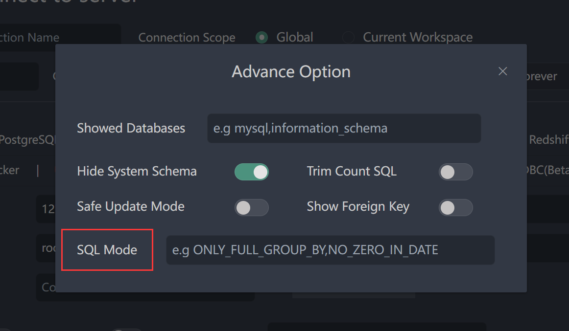Allow specifying sql_mode · Issue #653 · cweijan/vscode-database-client · GitHub