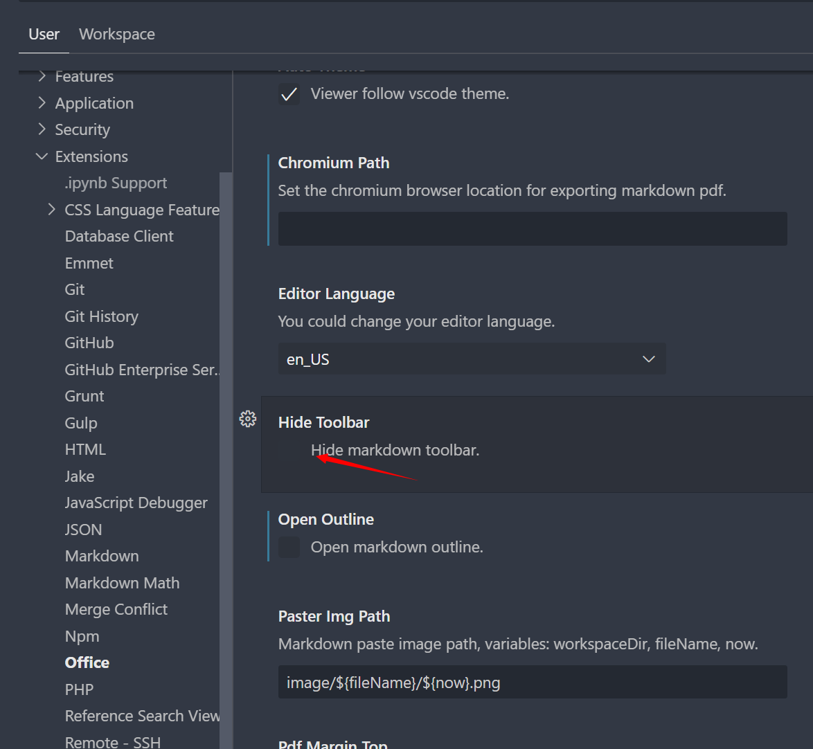 工具栏能隐藏吗？ · Issue #198 · cweijan/vscode-office · GitHub