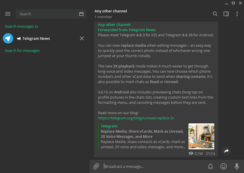 [UX] No convenient way to return to chat with search query · Issue #5203 · telegramdesktop ...