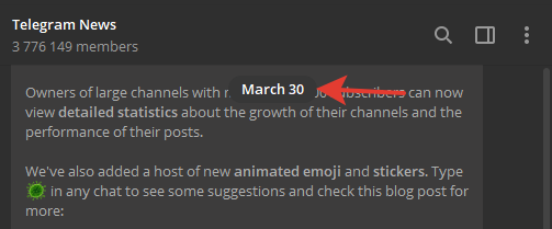 Popup datetime badge is shown only on scroll up · Issue #7585 · telegramdesktop/tdesktop · GitHub