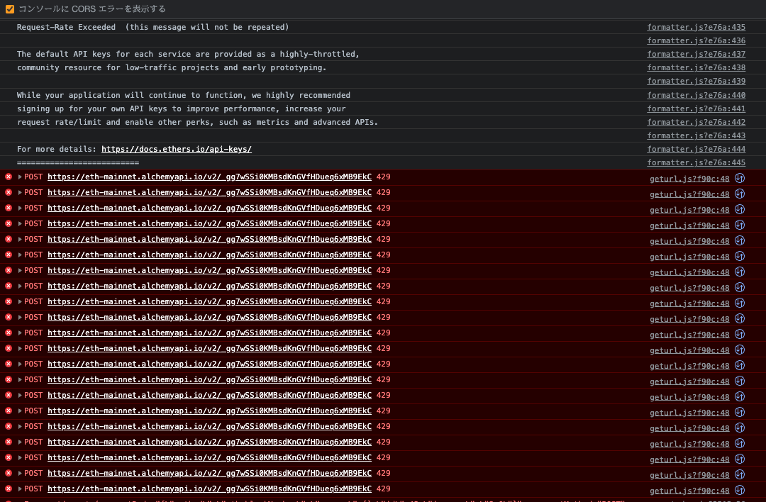 [bug] http POST 429 on console log · Issue #840 · rainbow-me/rainbowkit · GitHub