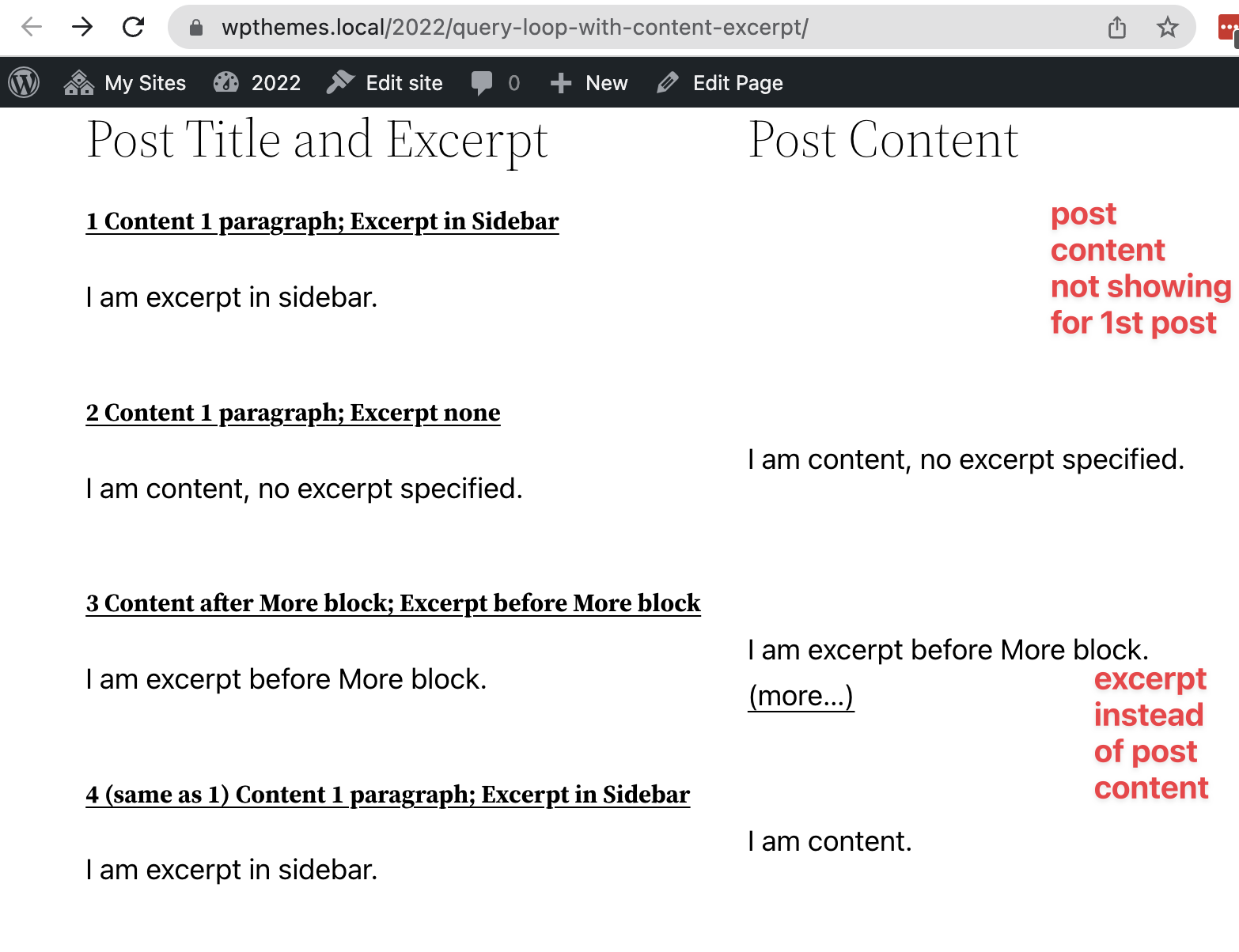 Post Content behaves inconsistently in Query Loop block · Issue #40743 · WordPress/gutenberg ...