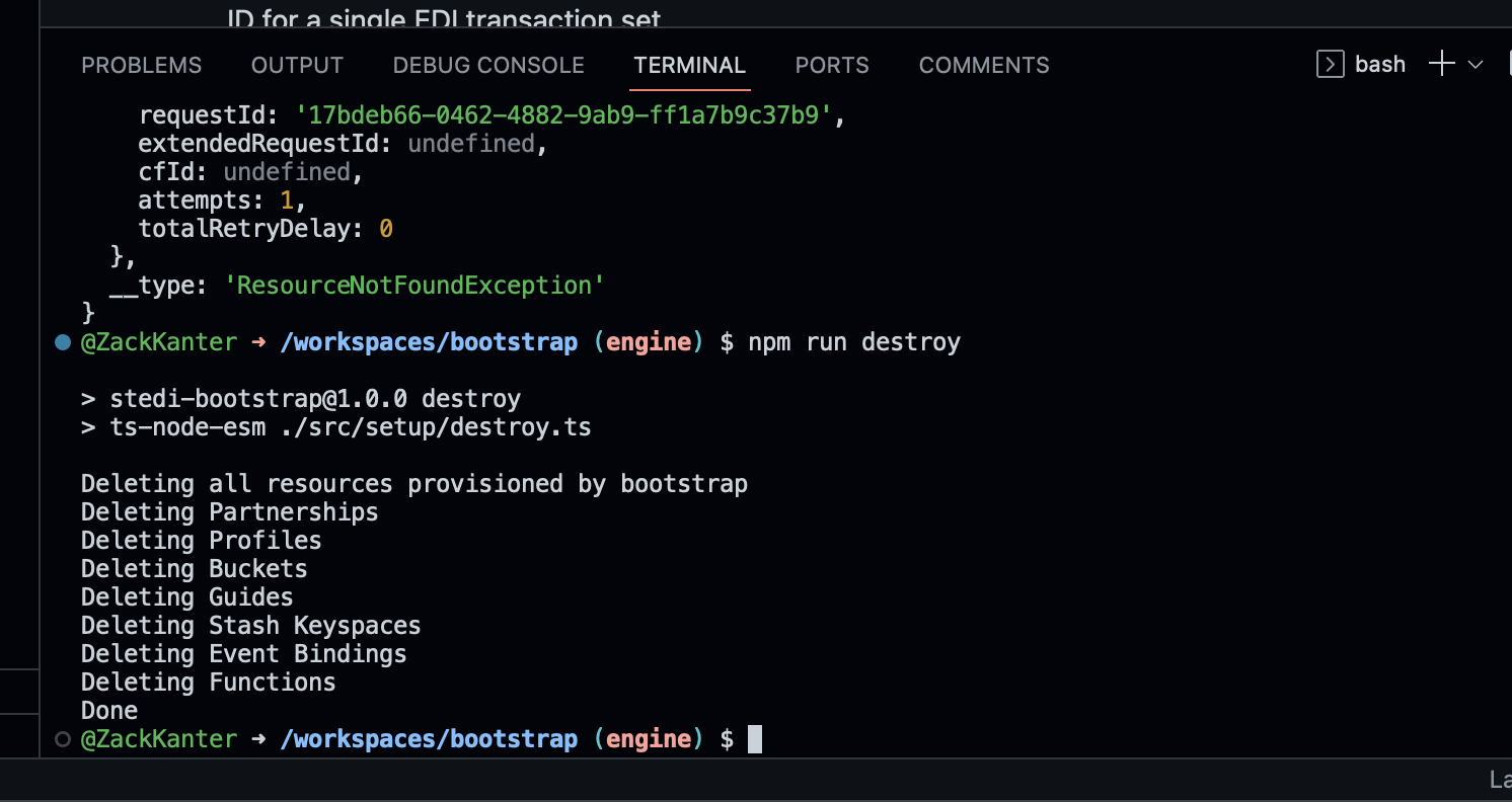 [Engine] Destroy script doesn't seem to clean up functions or buckets ...