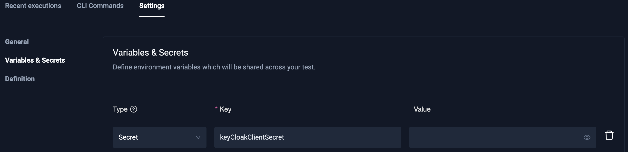 Hide Sensitive Variables From Ui · Issue 2219 · Kubeshop Testkube · Github