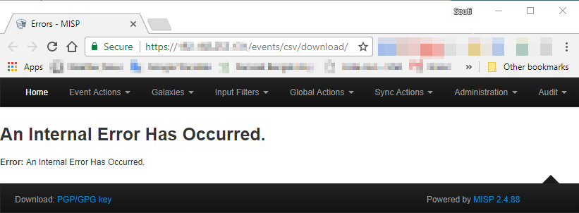 Unable to Export Events · Issue #2998 · MISP/MISP · GitHub