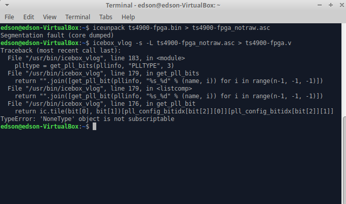 iceunpack "Segmentation fault (core dumped)" error · Issue #228 · YosysHQ/icestorm · GitHub