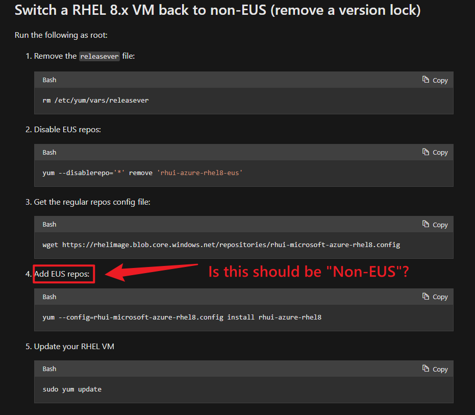 Wrong info about non-EUS step, See details in screenshot. 2021/Nov/22 · Issue #84226 ...