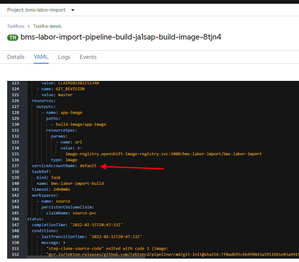 How to define ServiceAccount to run task without defining TaskRun or PipelineRun · Issue #4585 ...