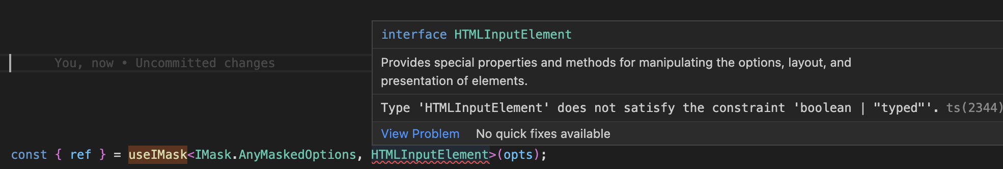 useIMask broken `ref` types · Issue #646 · uNmAnNeR/imaskjs · GitHub