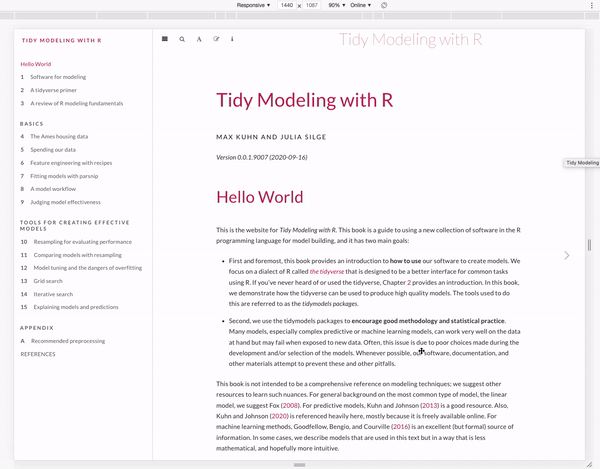 Unable to toggle/show table of contents/navbar on mobile devices · Issue #60 · tidymodels/TMwR ...