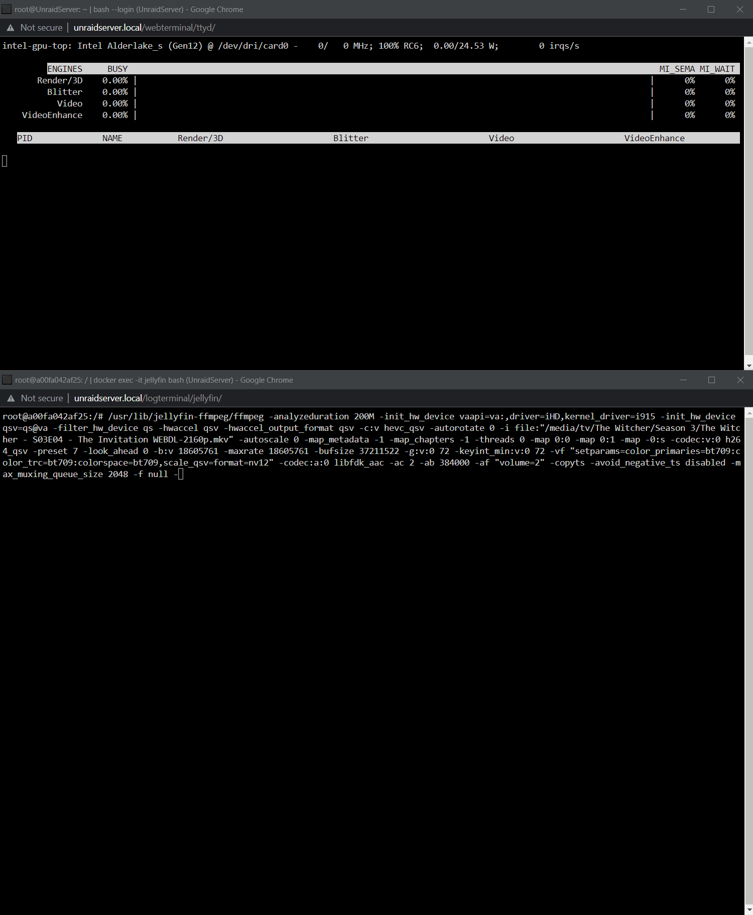 [Issue]: QuickSync Decoder/Encoder workload capped at 50% · Issue #9977 · jellyfin/jellyfin · GitHub