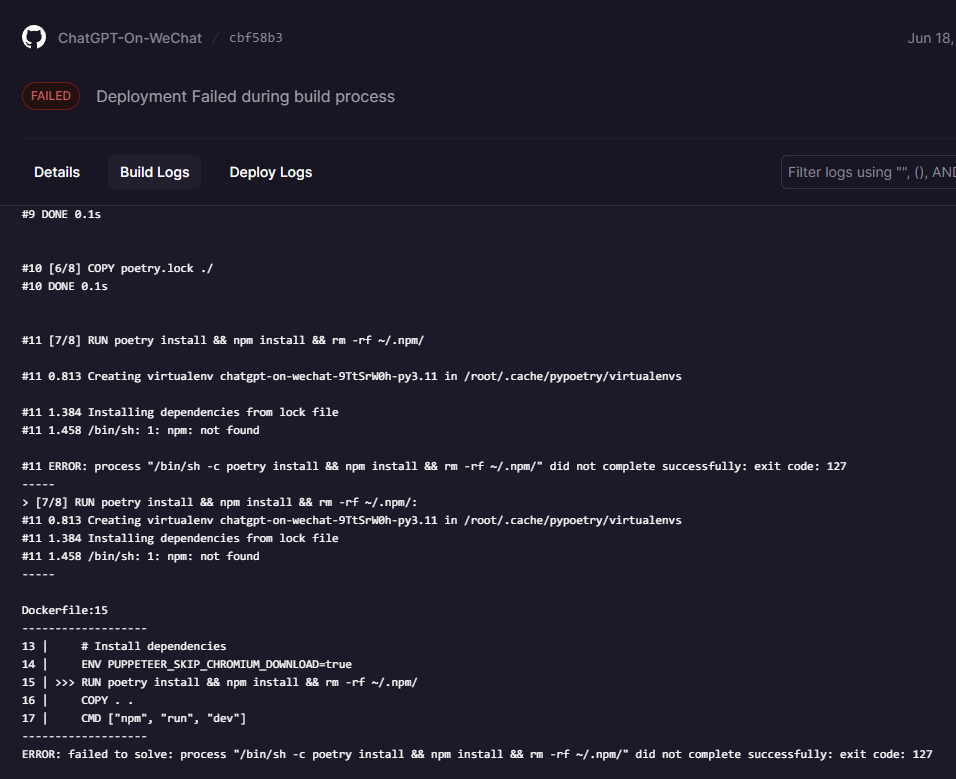Railway部署成功，多谢开发者 · Issue #3 · kx-Huang/ChatGPT-on-WeChat · GitHub