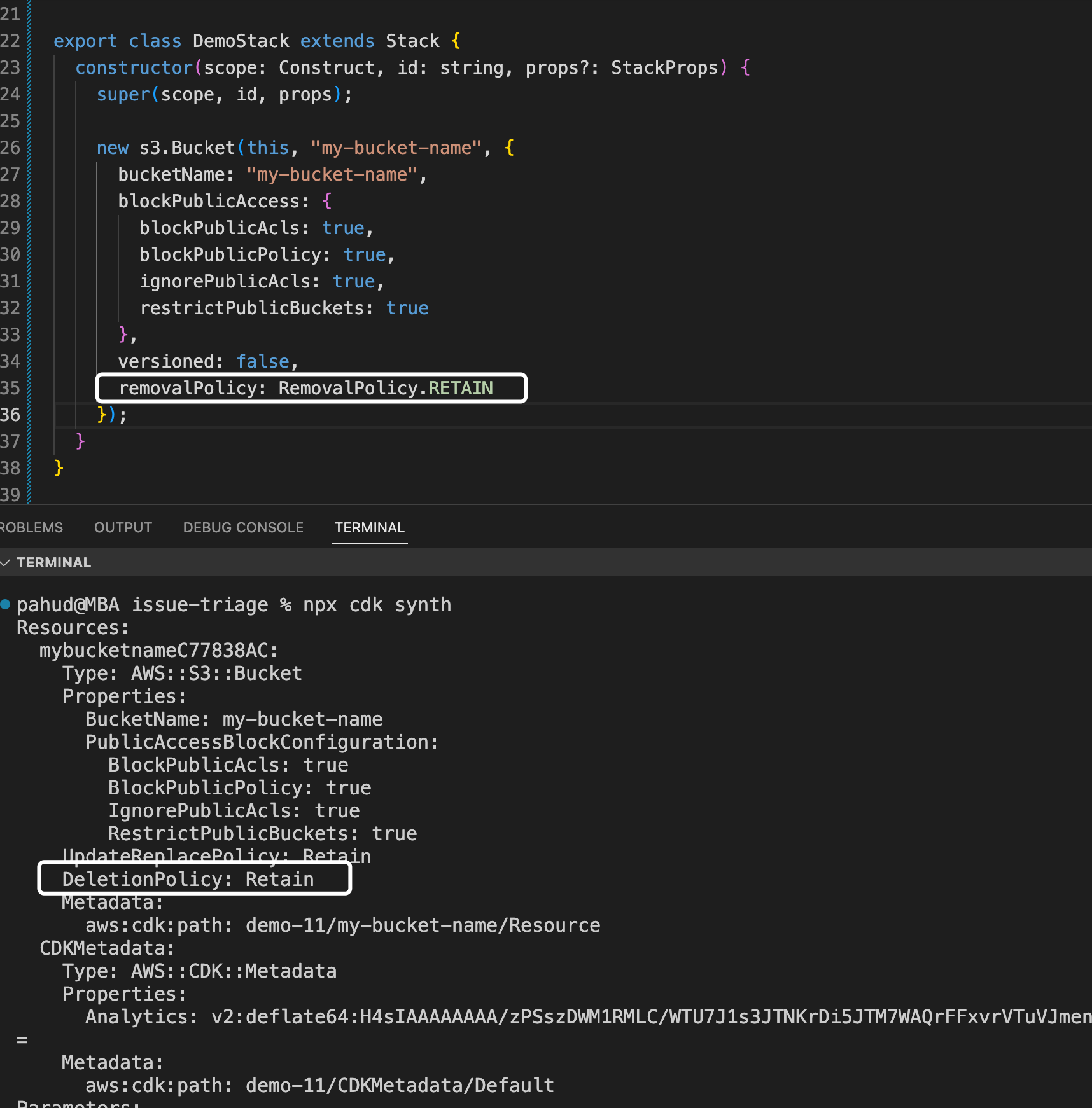 Aws S3 Removalpolicyretain Not Functioning Properly In Cdk V2 · Issue 26276 · Awsaws Cdk