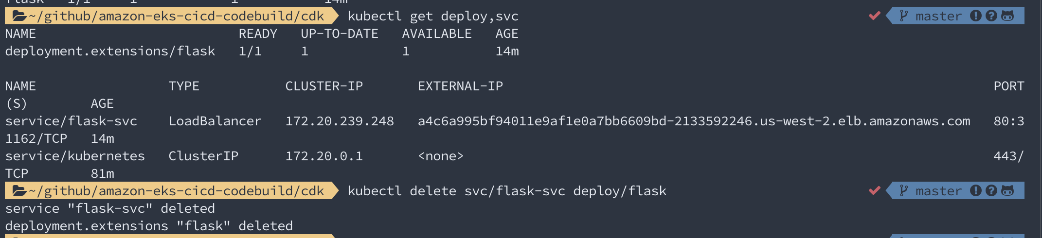cdk destroy fails with dependencies · Issue #5 · aws-samples/amazon-eks-cicd-codebuild · GitHub