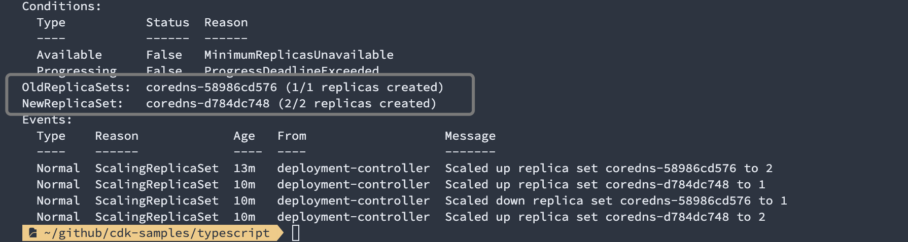 [aws-eks] CoreDNS pods not starting automatically after eks.FargateCluster deployment · Issue ...